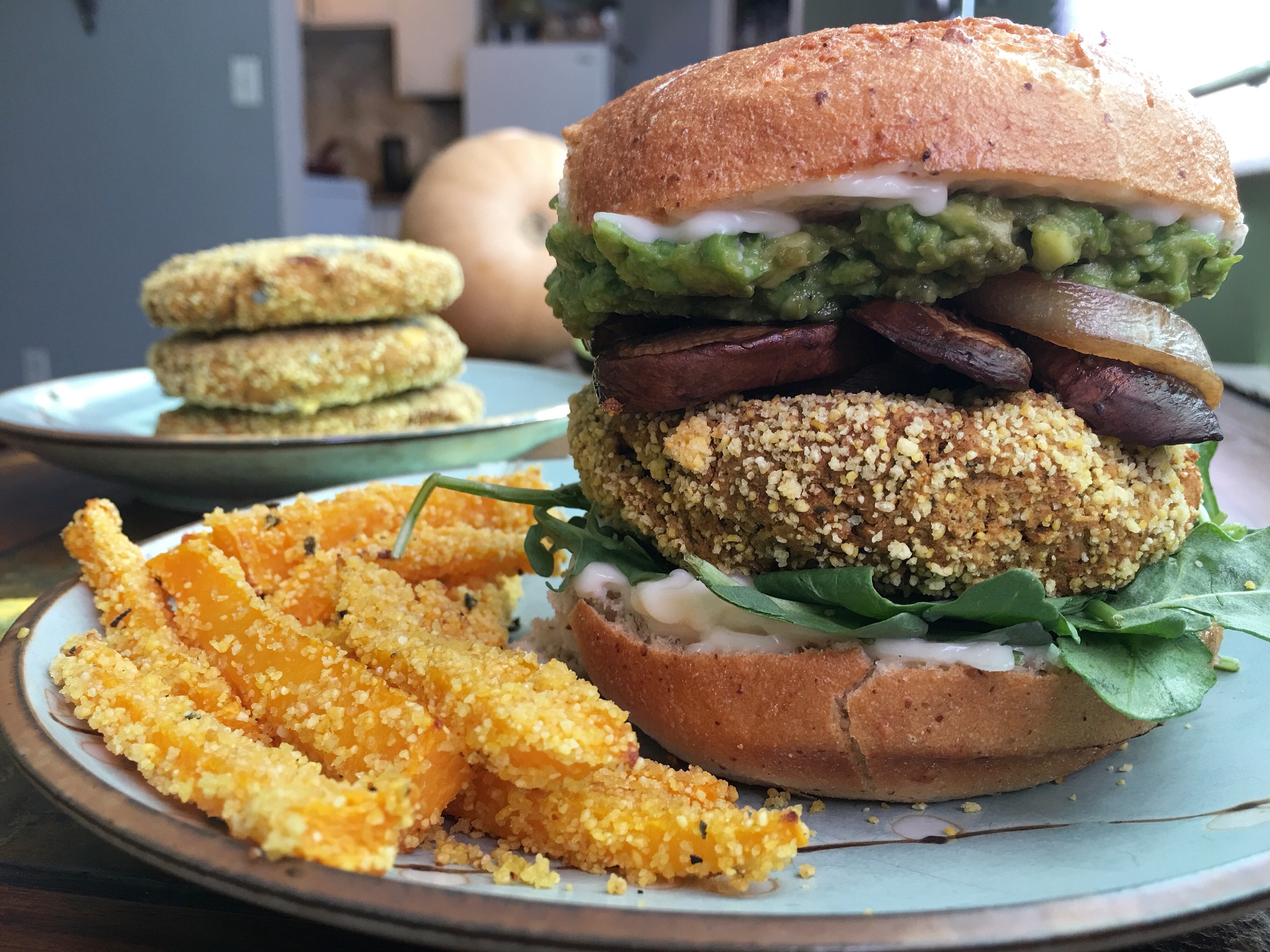 Sage Breaded Butternut Squash Burger (V/GF) – Bunny's Bite